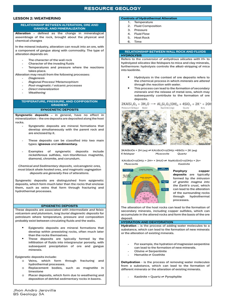 Resource Geology (Weathering) | PDF | Minerals | Rock (Geology)