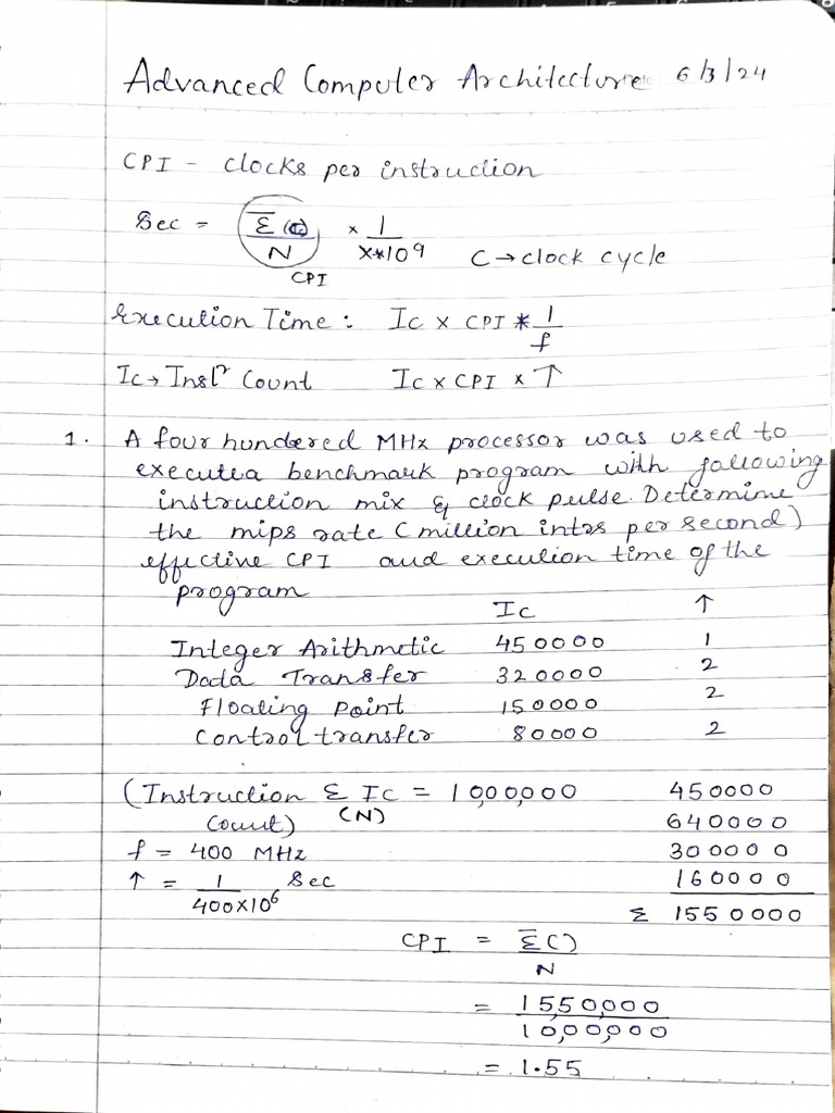 CPU Performance and Execution Analysis | PDF | Computer Architecture ...