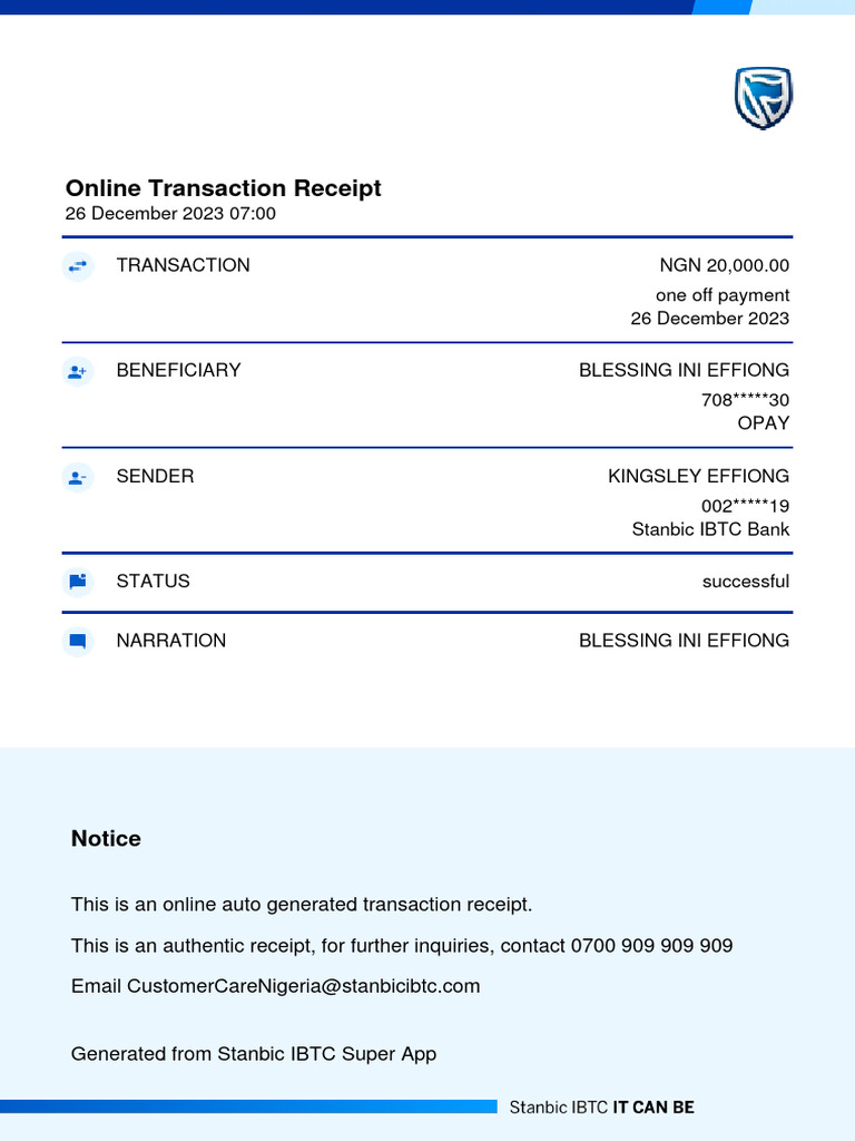 Online Transaction Receipt: 26 December 2023 07:00 | PDF