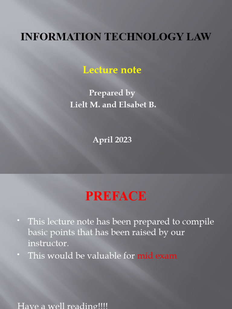 Information Techno Law | PDF | Cybercrime | Internet