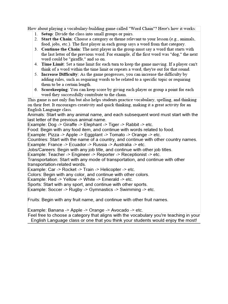 How About Playing A Vocabulary | PDF | Fruit | Foods