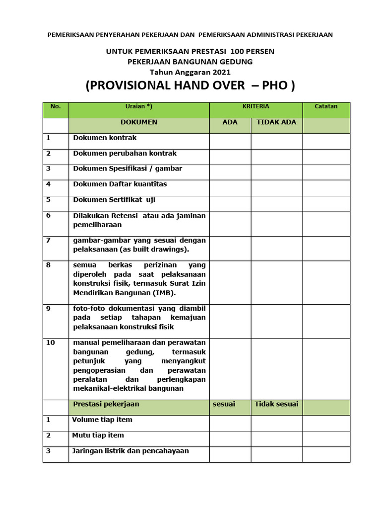 Provisional Hand Over | PDF