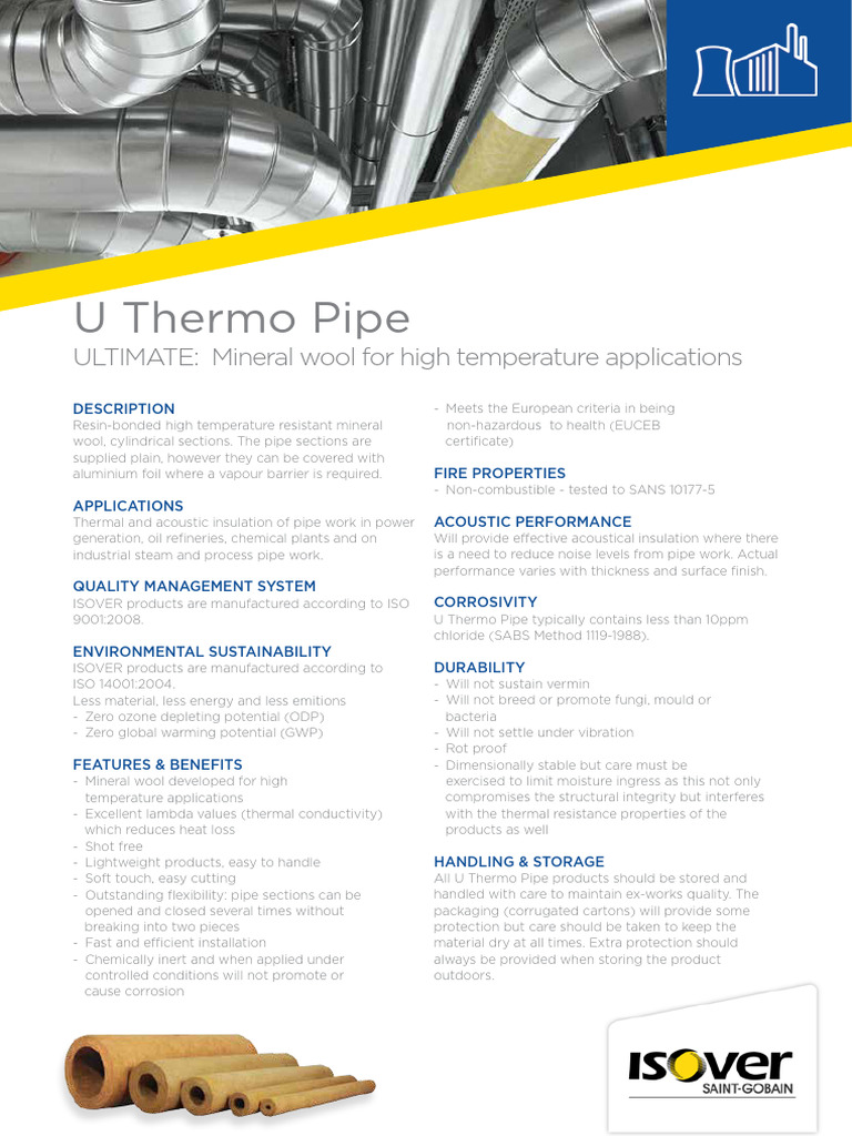 U Thermo Pipe Data Sheet 2017 Low Res 0 | PDF | Pipe (Fluid Conveyance ...