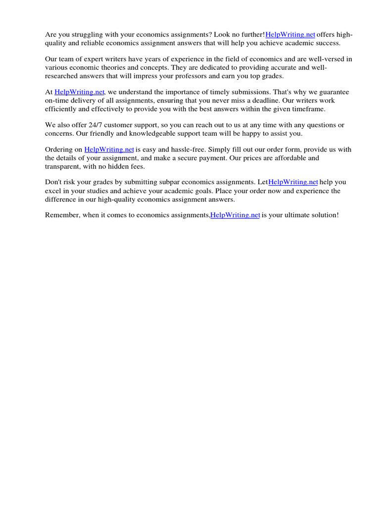 Economics Assignment Answers | PDF | Demand | Economics