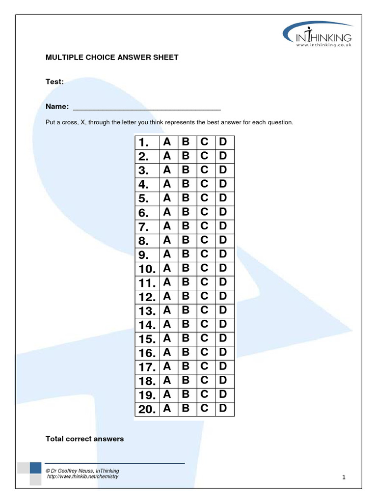 Blank Answer Sheet | PDF