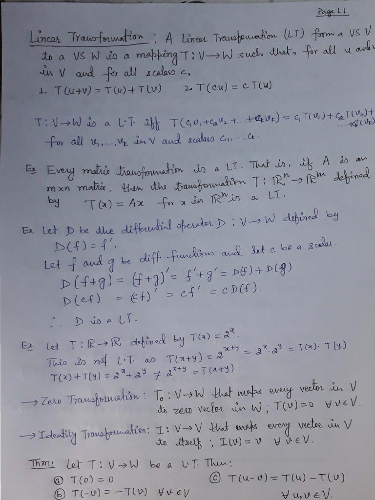 Linear Transformations Guide | PDF