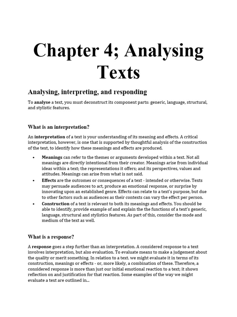 Chapter 4 Analysing Texts | PDF | Narrative | Persuasion