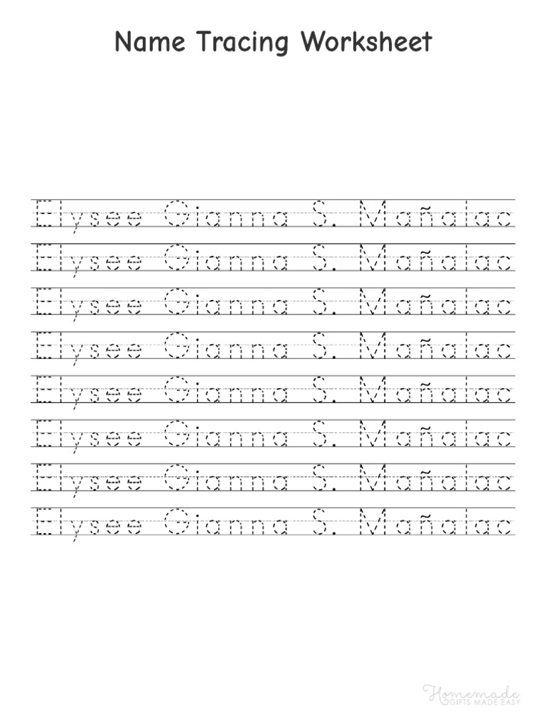 Name Tracing Worksheet | PDF