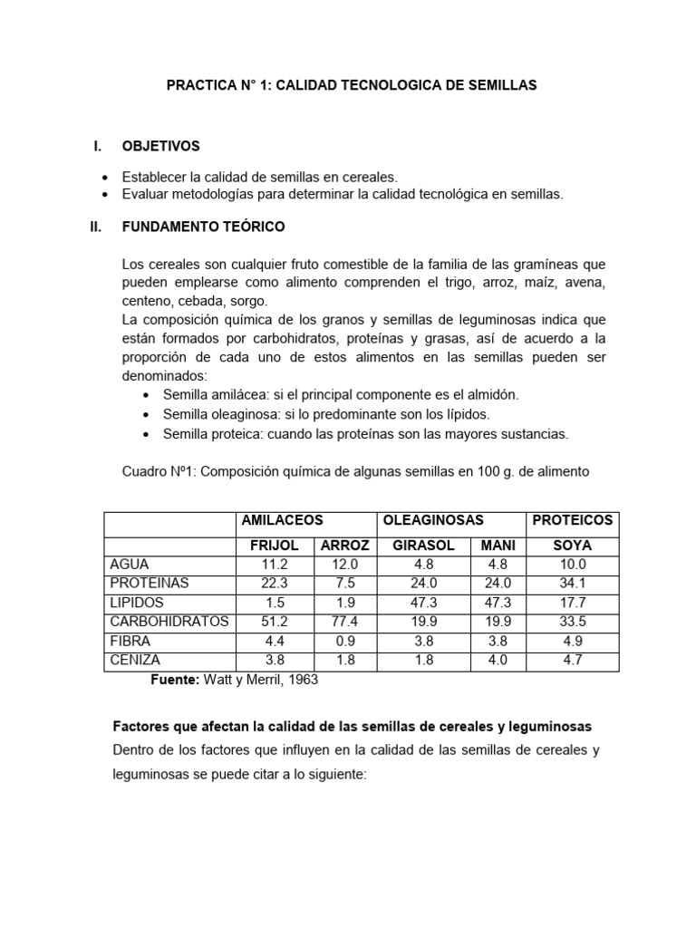 Practica N 1 | PDF | Cereales | Alimentos