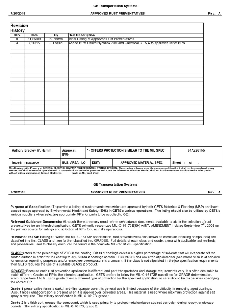GE Rust Preventatives Guide | PDF | Corrosion | Coating
