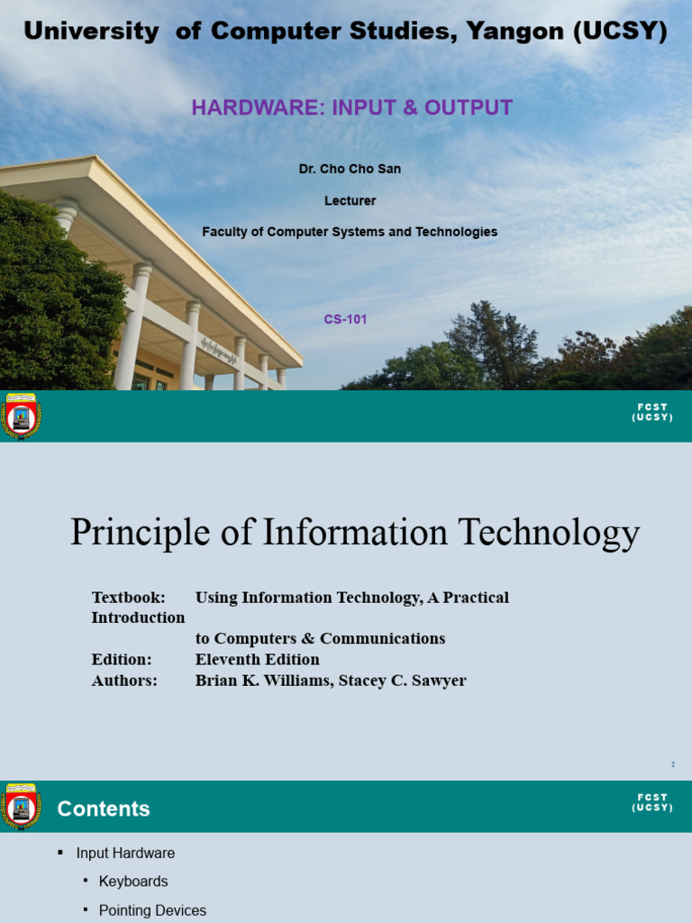 CS-101-Chapter 5 (Hardware Input and Output) | PDF | Printer (Computing) | Computer Monitor