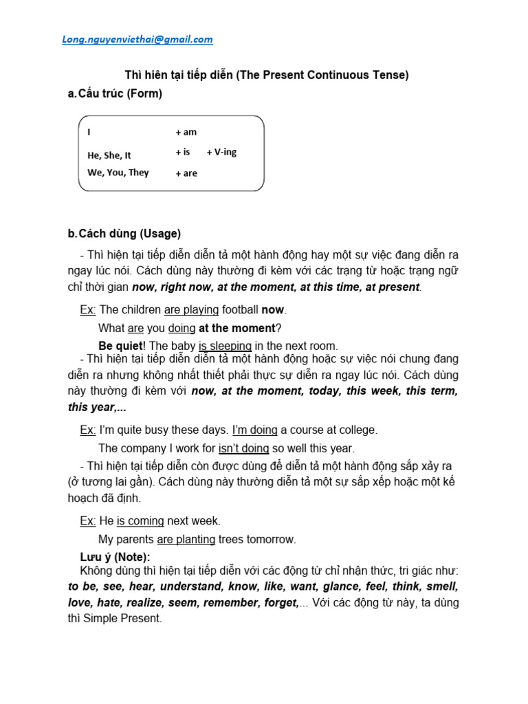 Present Continuous | PDF