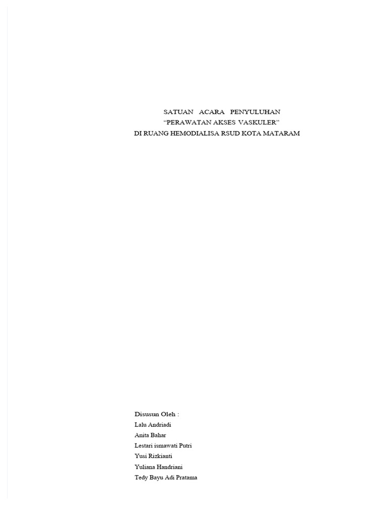 Edukasi Perawatan Akses Vaskuler Hemodialisis | PDF | Sains & Matematika