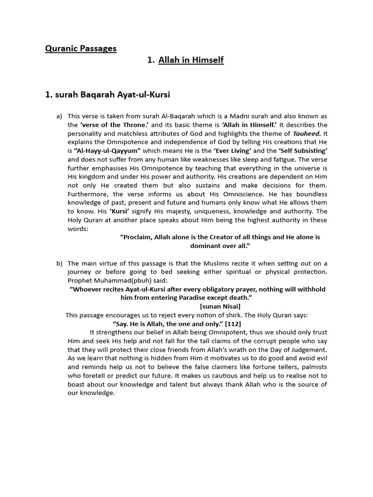 Understanding Allah's Attributes in Quran | PDF | God In Islam | Tawhid
