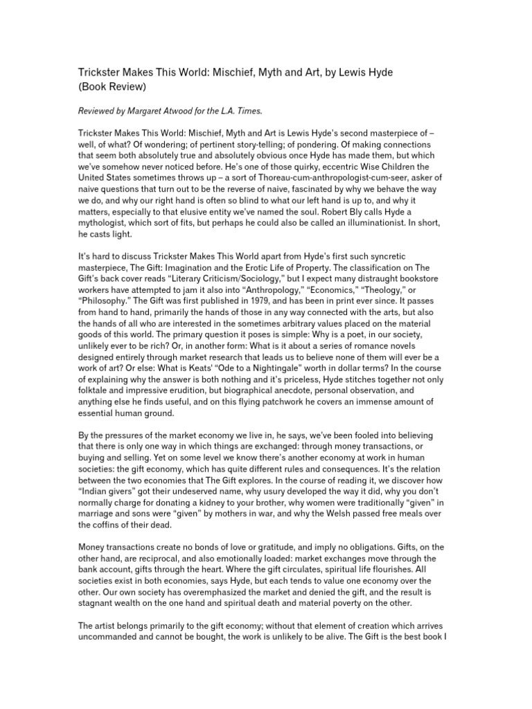 Trickster Makes This World Mischief Myth and Ar | Download Free PDF | Trickster