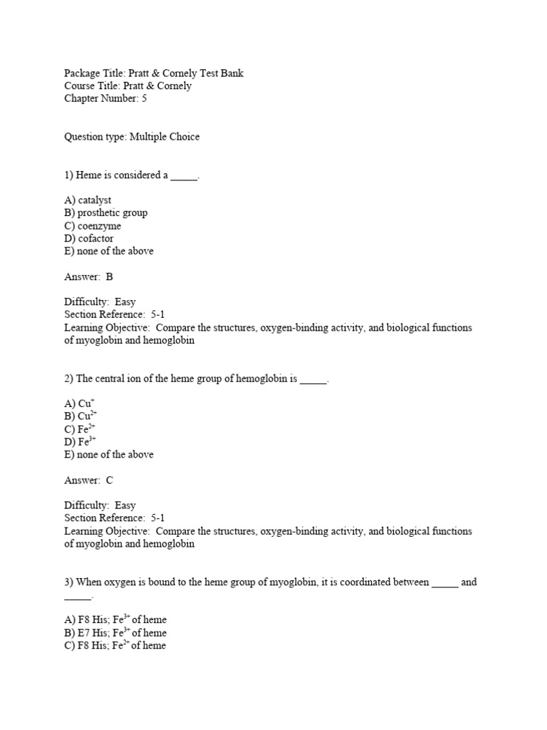 CH 05 | PDF | Hemoglobin | Actin