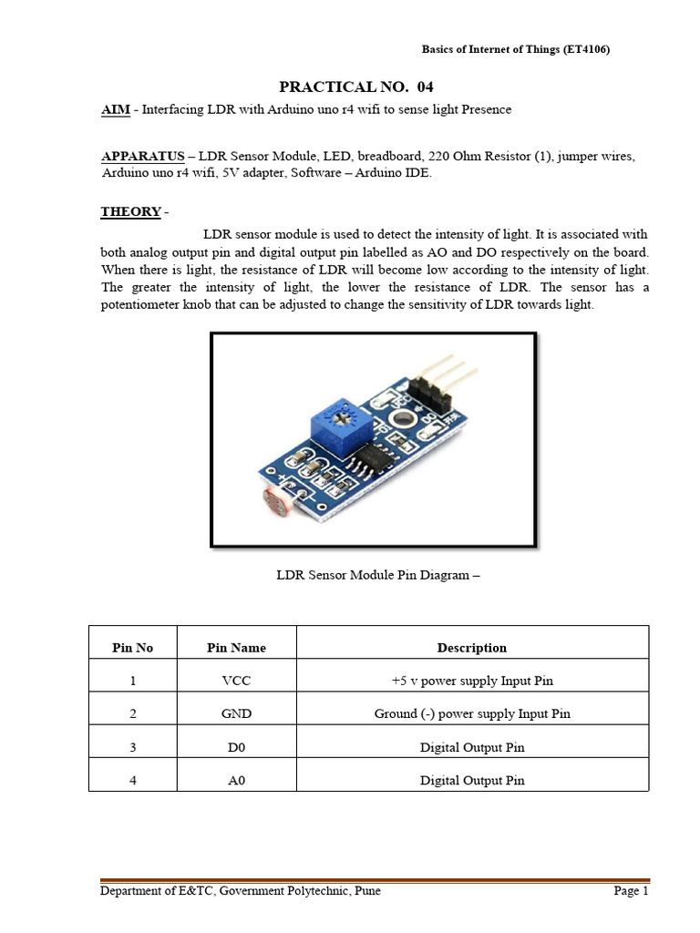 PR 4 | PDF | Arduino | Computer Engineering