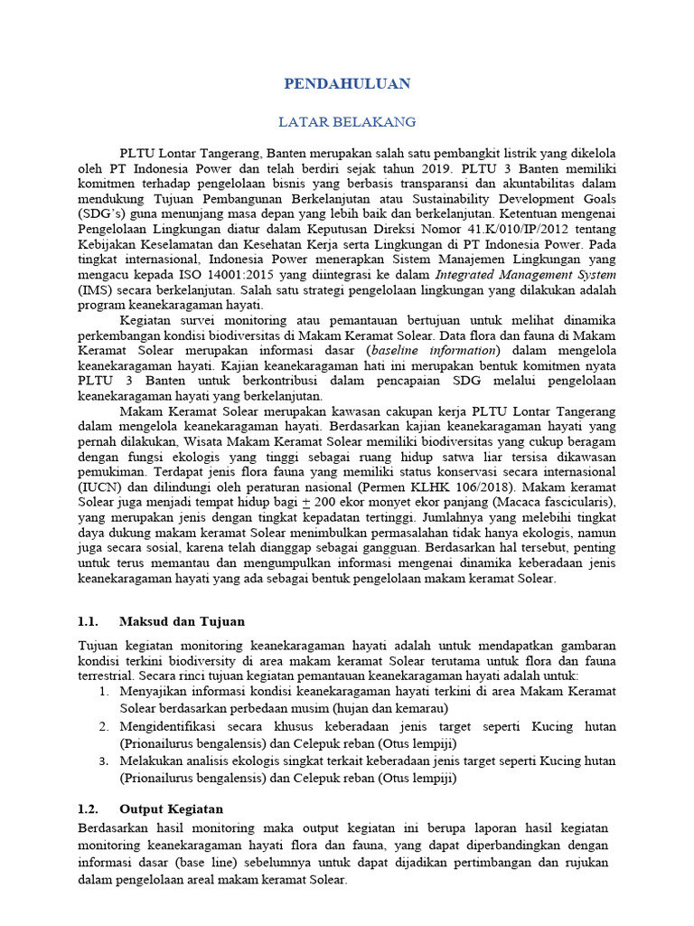Proposal Monitoring Biodiv Envial - 2024-RB - RAKA | PDF Proposal Monitoring Biodiv Envial - 2024-RB - RAKA | PDF
