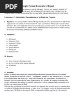 AP Chemistry Lab Report Example | PDF | Tin | Mole (Unit)