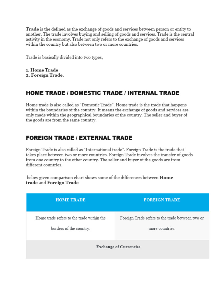 Trade | PDF | Trade | International Trade