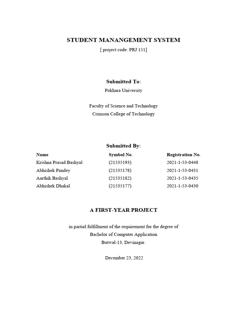 Student Management System Overview | PDF | Software | Office Equipment