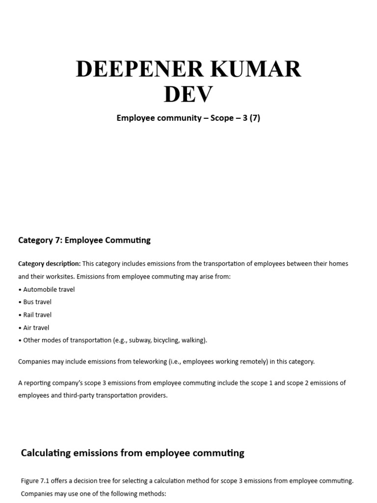 Category 7 Employee Commuting - DEEPENER KUMAR DEV | PDF | Commuting ...