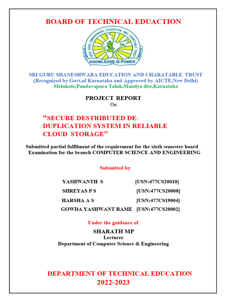 Secure Destributed De Duplication System In Reliable Cloud Storage1 Pdf Software Testing Html