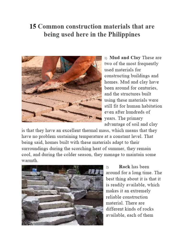 15 Common Construction Materials That Are Being Used Here in The ...