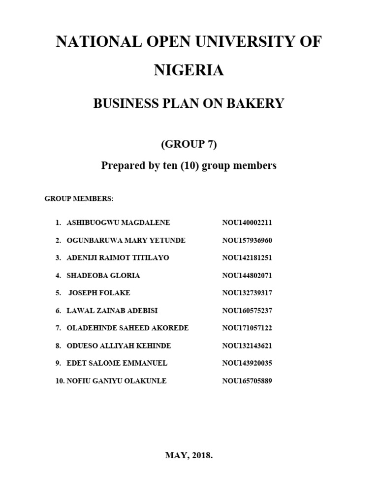 Bakery Business Plan Overview | PDF | Breads | Sheet Pan