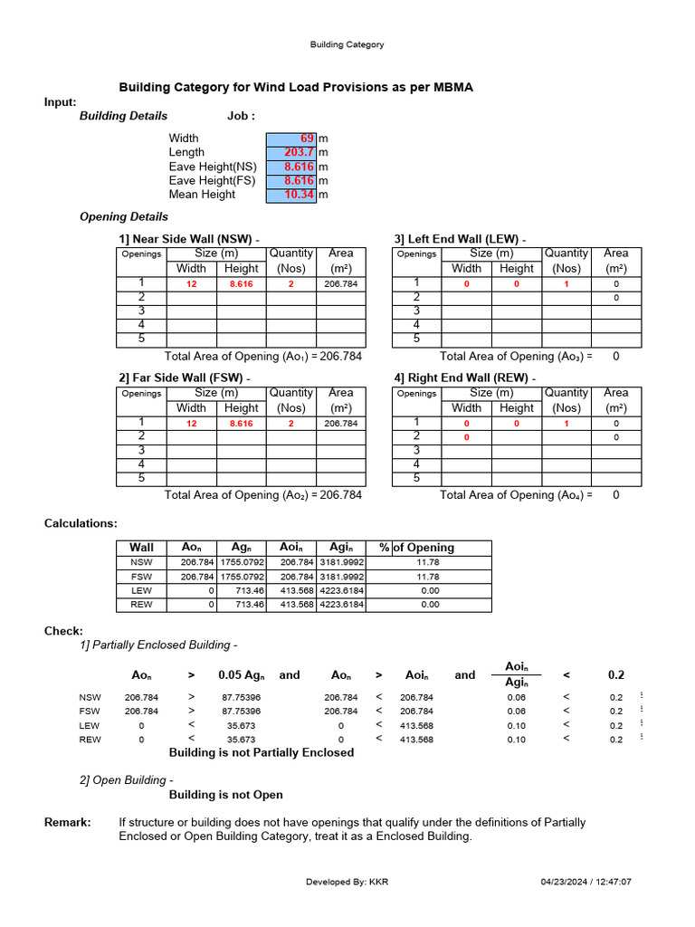 BLDG - Category As Per MBMA | PDF