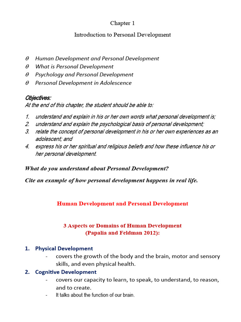 Per Dev Notes I C1 Introducing Personal Development | PDF ...