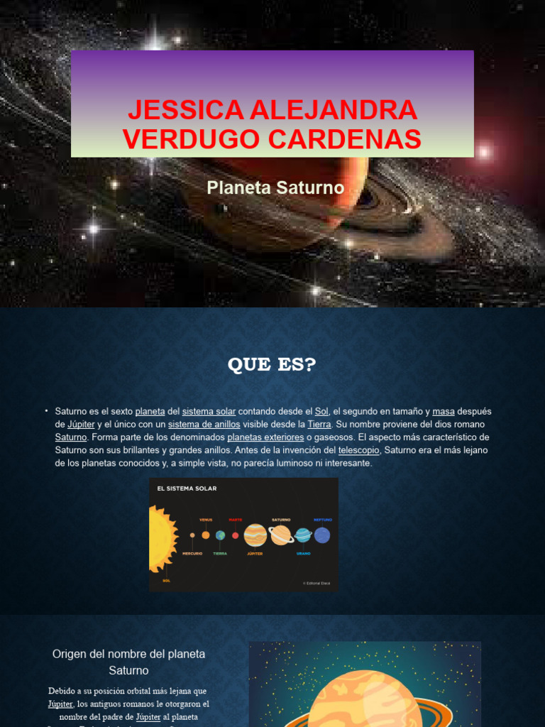 Jessica Alejandra Verdugo Cardenas | PDF | Saturno | Atmósfera