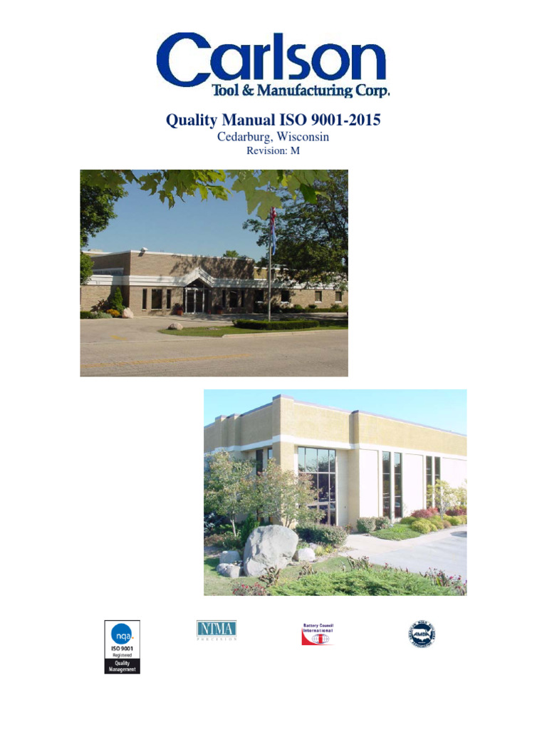 Carlson Tool Quality Manual December 17 | PDF | Quality Management ...
