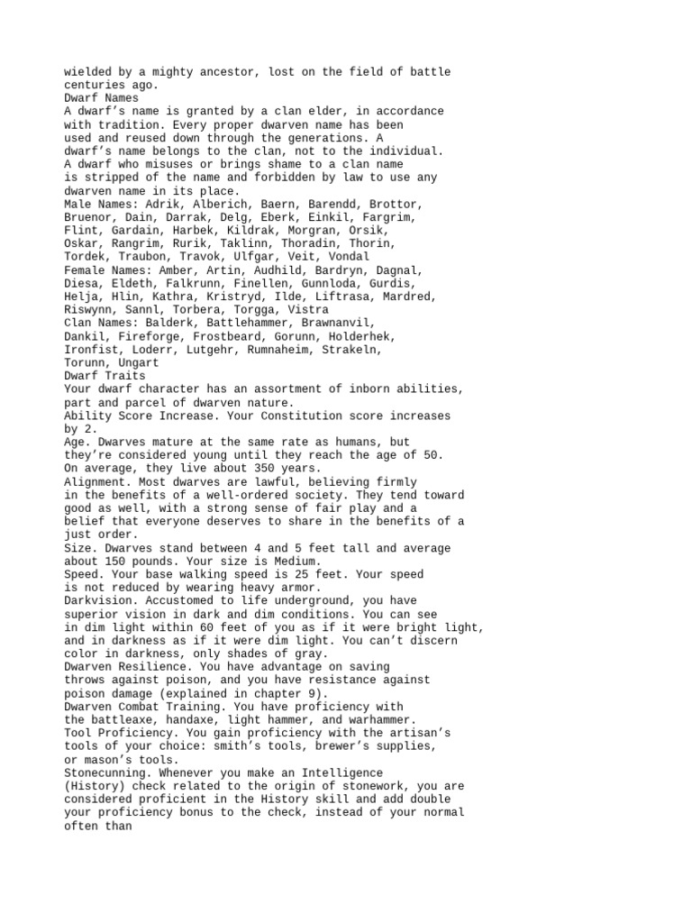 DnD basic 7 | PDF | Dwarf (Dungeons & Dragons)