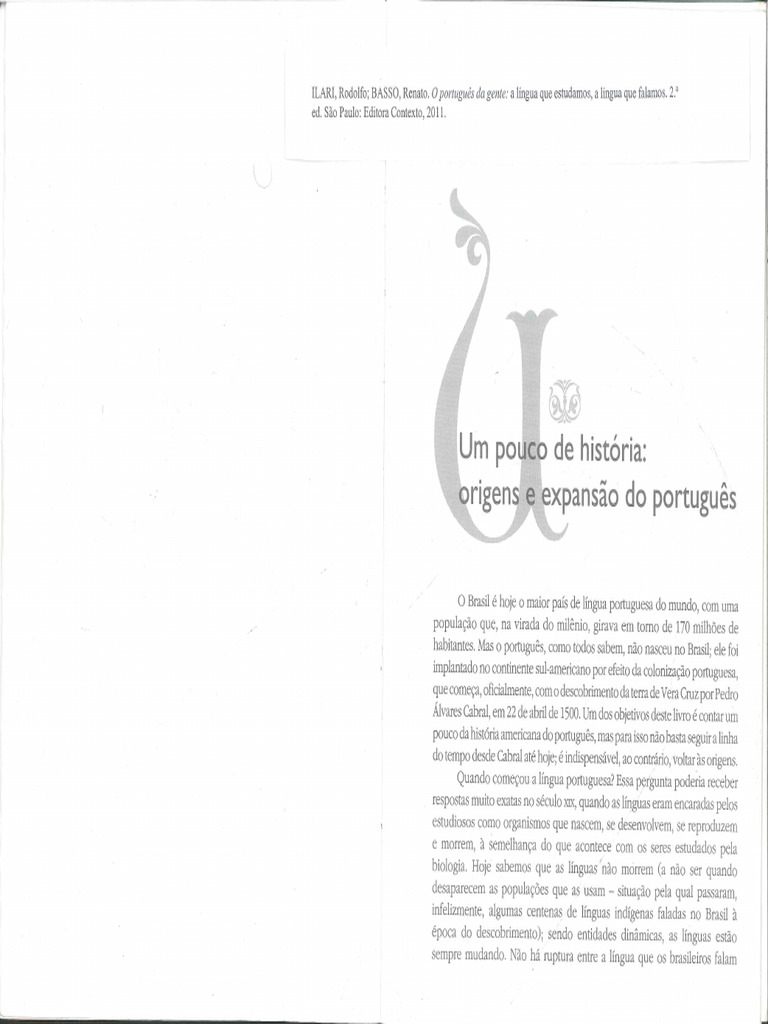Hist-Ria Da L-Ngua Portuguesa (ILARI - BASSO) | PDF