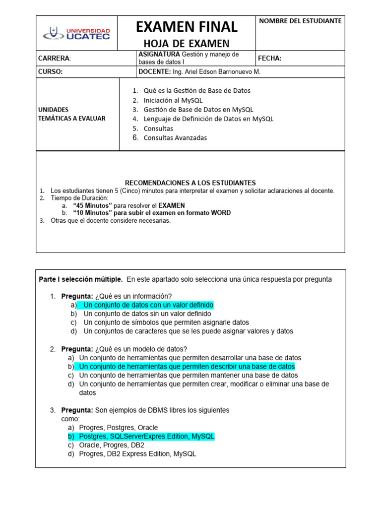 T-0V-examen Final BD | PDF | SQL | Bases de datos