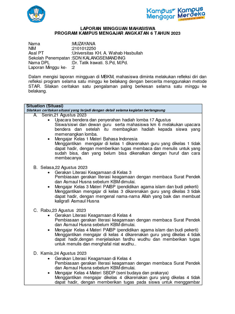 Laporan Minggu Ke-2 | PDF