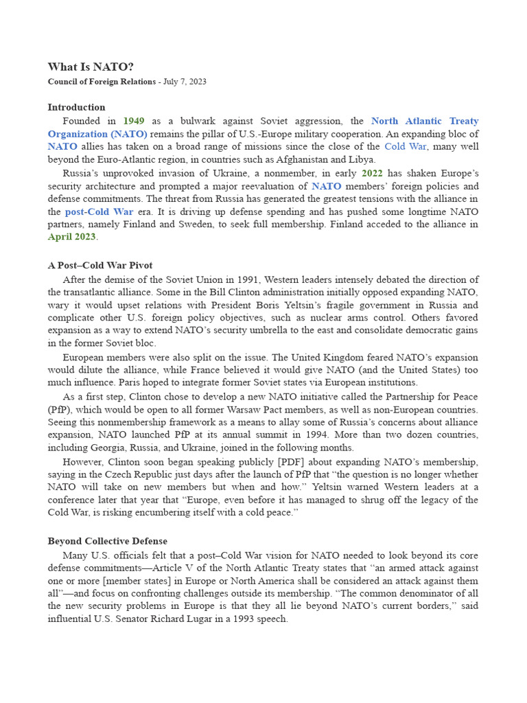 What Is Nato | PDF | Nato | International Security Assistance Force