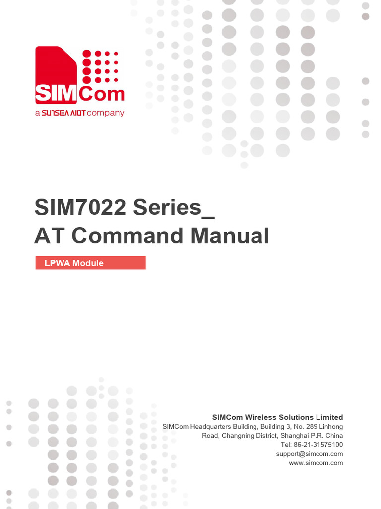 SIM7022 Series - AT Command Manual - V1.05 | PDF | Command Line Interface | Transport Layer Security