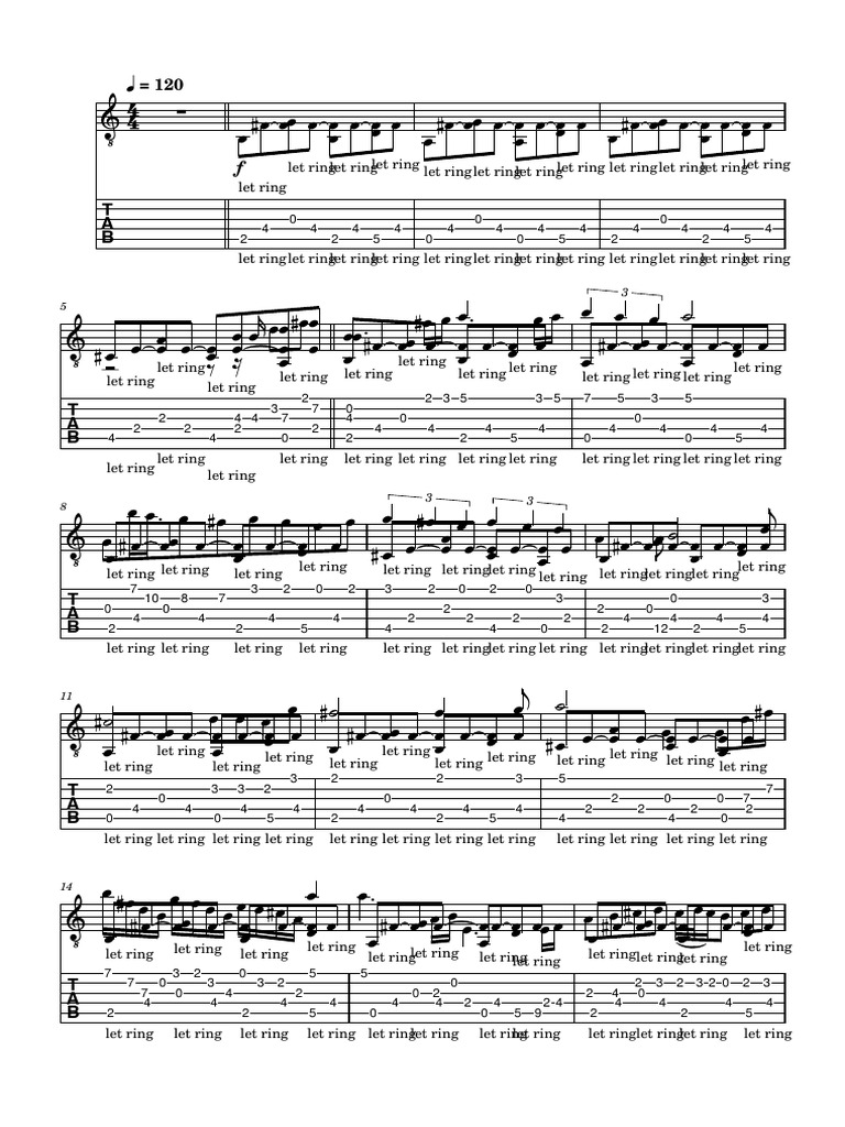 FADE TO BLACK MODO MULTIPISTA Musescore | PDF