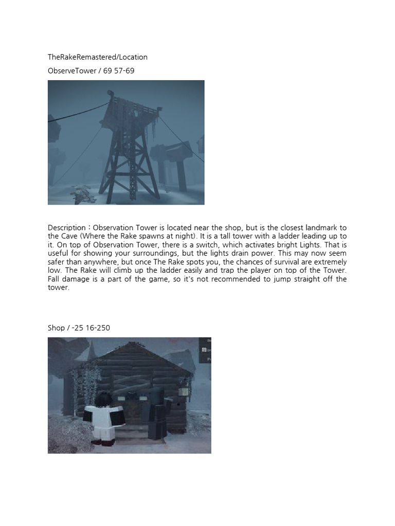 Rake Remastered Map and Locations Guide | PDF | Computers | Technology ...