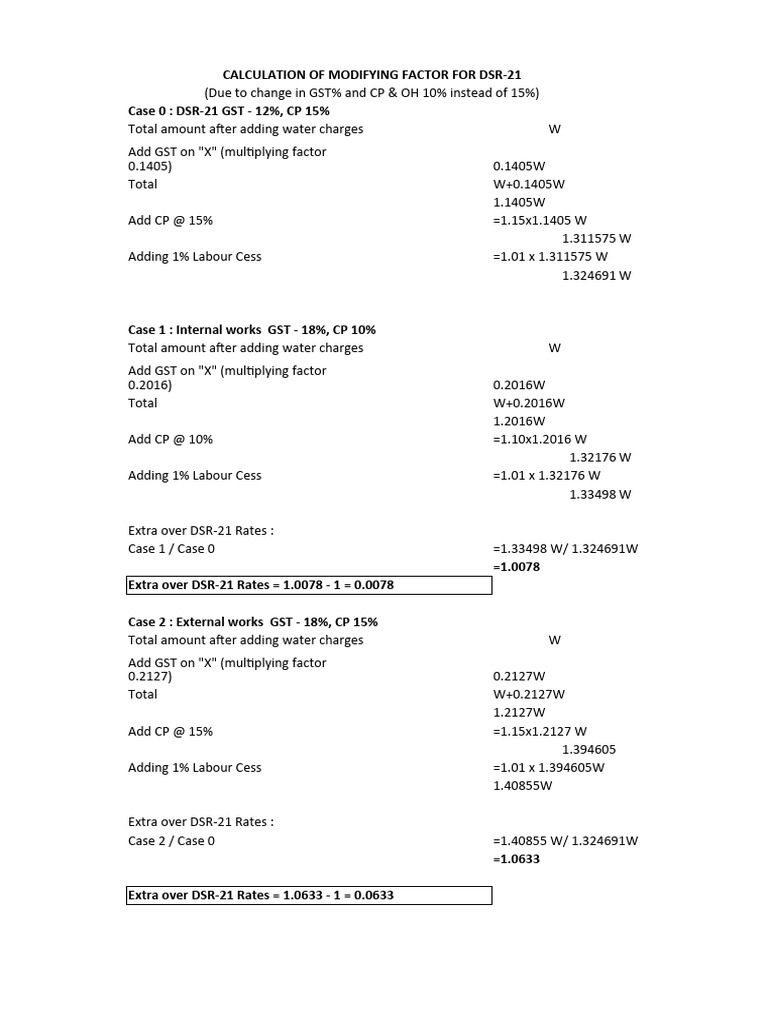Modifying Factor For DSR-21 | PDF