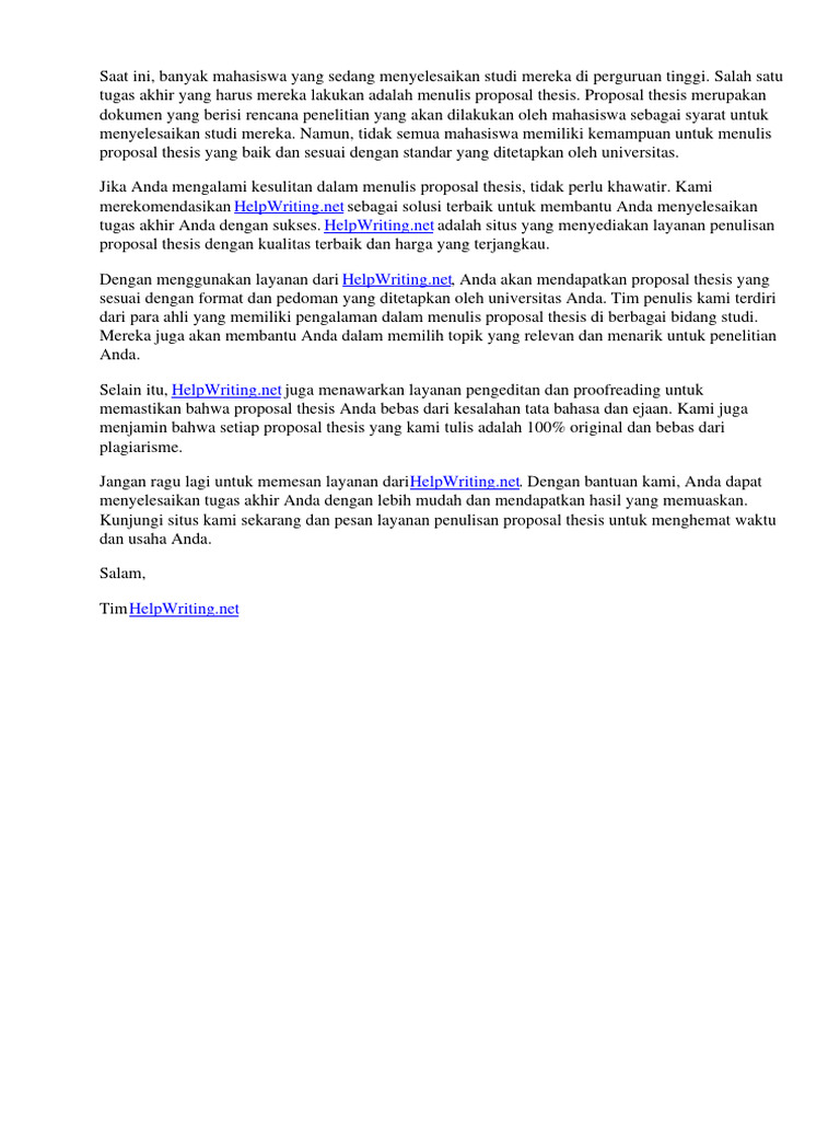 Contoh Proposal Thesis | PDF