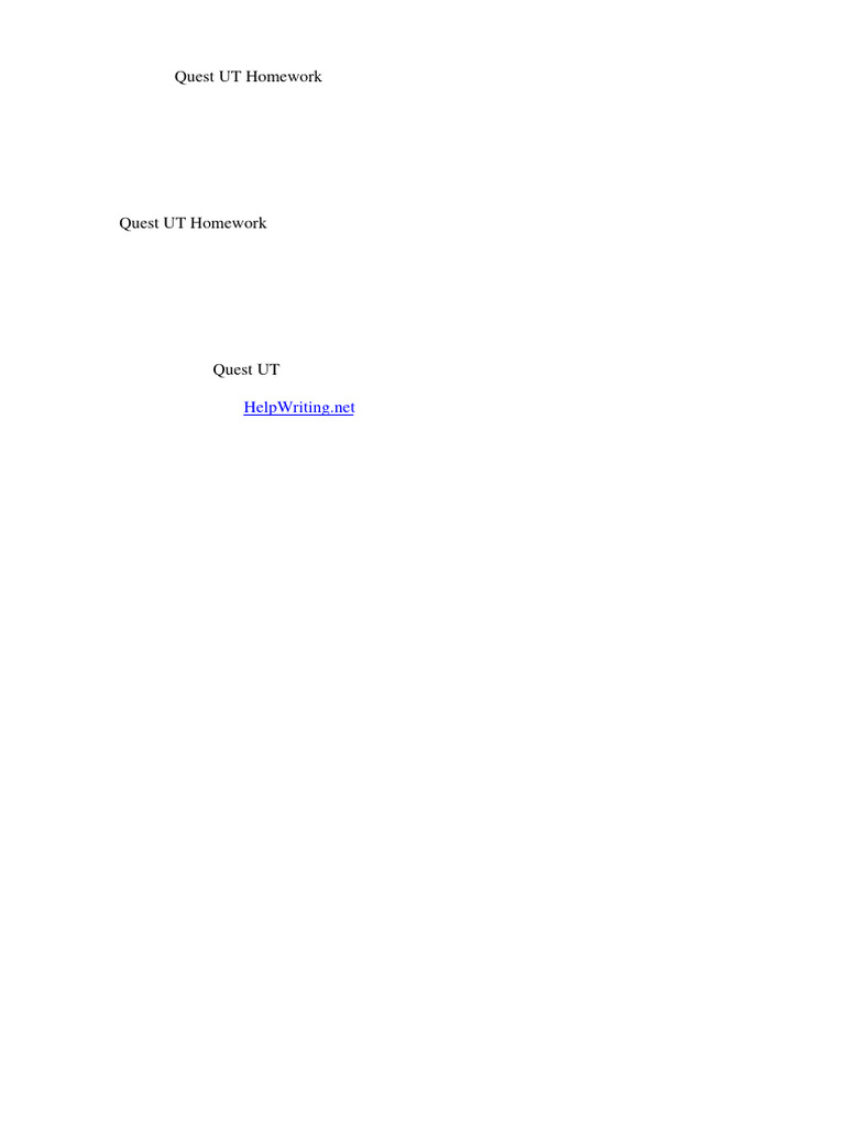 Quest Ut Homework | PDF