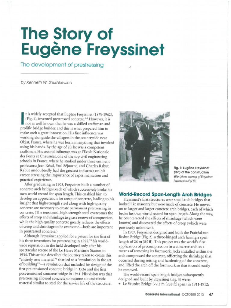 2013 Eugene Freyssinet Prestressed Concrete | PDF