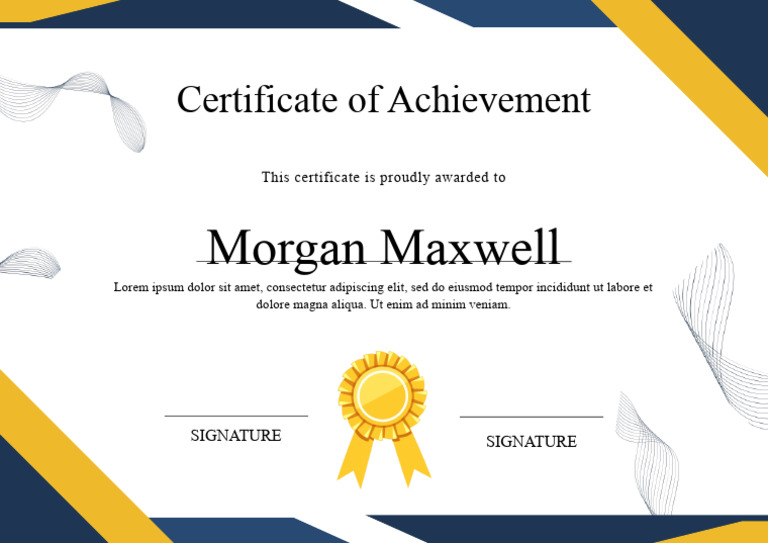 Certificate of Achievement for Morgan Maxwell | PDF