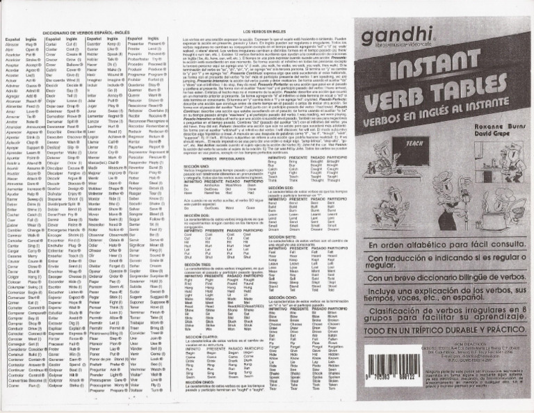 Instant Verb Table 1 | PDF