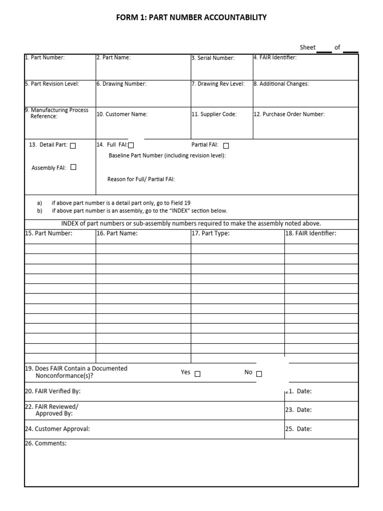 AS9102C FAI Forms Template | PDF | Specification (Technical Standard ...