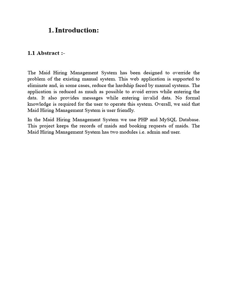 Maid Hiring Management System Overview | PDF | Operating System ...