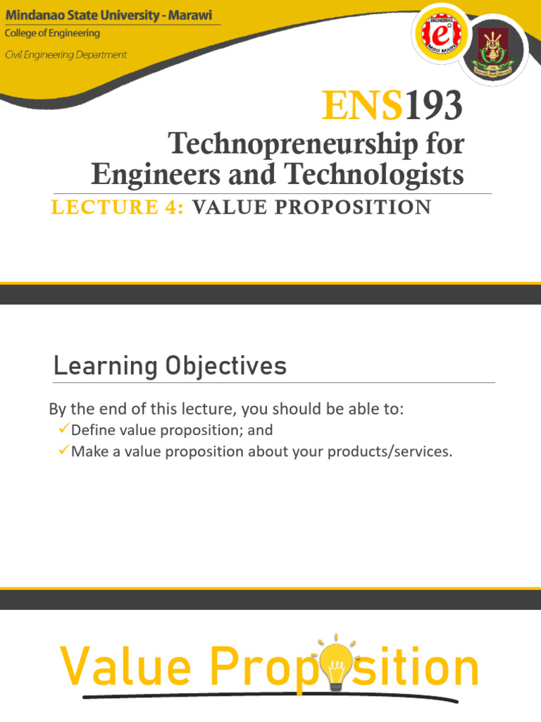 Technopreneurship Lecture 4 | PDF | Marketing | Business